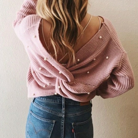 womens | Sweaters | Wow Twist Back Bejeweled Off The Shoulder Sweater ...